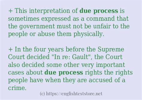 Some Example Sentences Of Due Process EnglishTestStore Blog