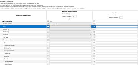issue in table data extraction using document understanding