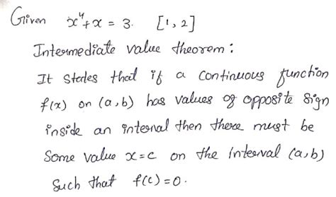 Answered A Use Intermediate Value Theorom IVT Bartleby