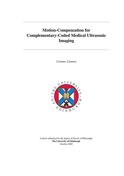 Pdf Motion Compensation For Complementary Coded Medical Ultrasonic