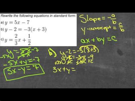 Standard Form Of Linear Equations An Explanation Of The Concept Video Algebra CK