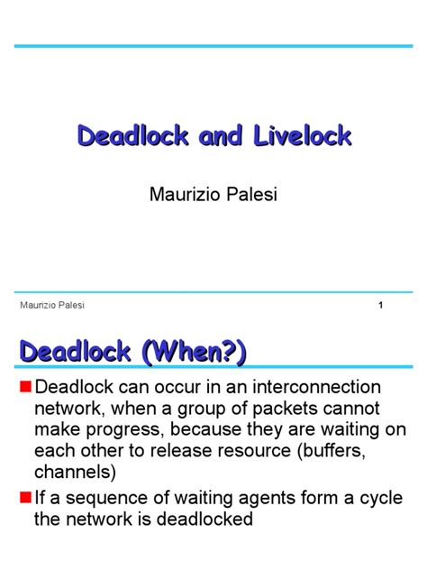 05 Noc Deadlock And Livelock Pdf Routing Internet Architecture