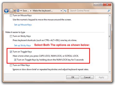 Windows Tip Turn On Sound For Caps Lock Warning Num Lock And Scroll Lock
