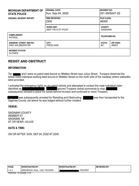 Paul Arrowood Incident Final Pdf