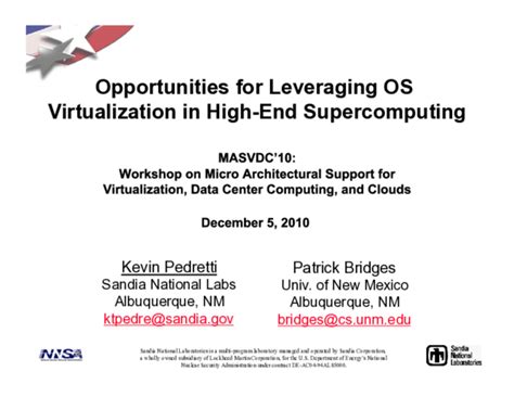 Pdf Opportunities For Leveraging Os Virtualization In High End