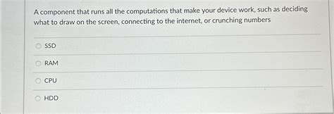 solved a component that runs all the computations that make your