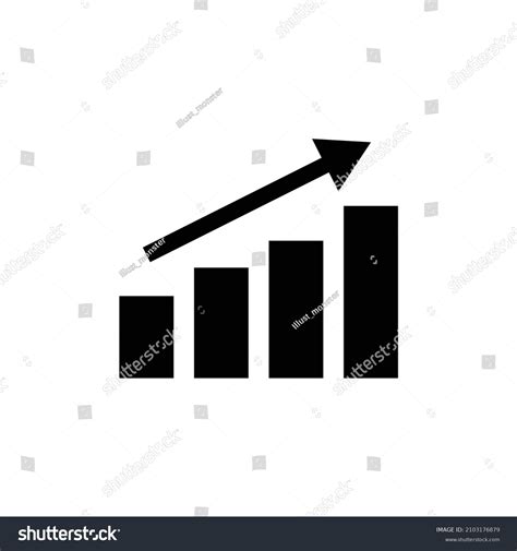 Silhouette Icon Ascending Arrow Bar Graph Stock Vector Royalty Free