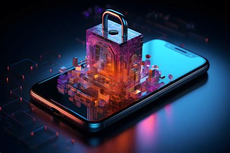 Mobile Security Concept With Lock And Cell Phone Stock Illustration Illustration Of Internet