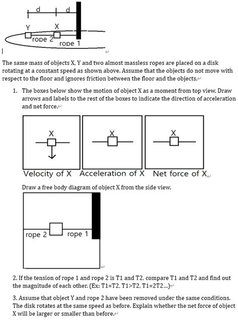 solved the same mass of objects x and y and two almost massless ropes