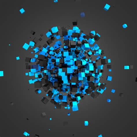Abstract 3d Rendering Of Flying Cubes Stock Illustration Illustration