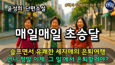 잠자며 듣는 한국 소설 슬프면서 유쾌한 세 자매의 은퇴 여행 언니 정말 이제 그 일에서 은퇴할거야 매일매일 초승달