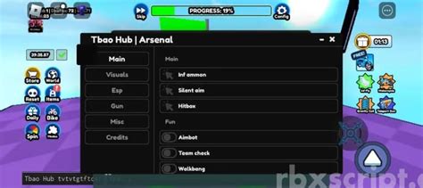 arsenal silent aimbot hitbox and more mobile script