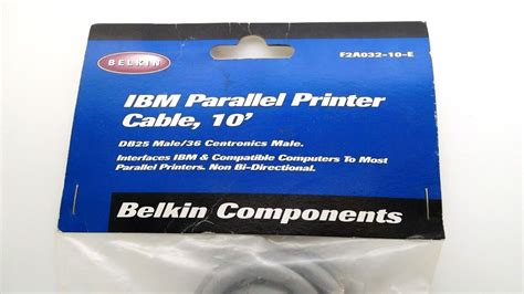 10 Ft Printer Bi Directional Parallel Cable Belkin F2a032 10 E Ibm New