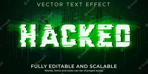 premium vector hacker text effect editable virus and attack text style