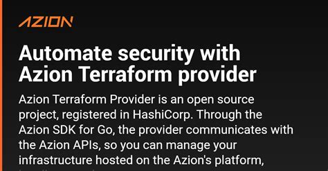 Automate Security With Azion Terraform Provider Azion Documentation