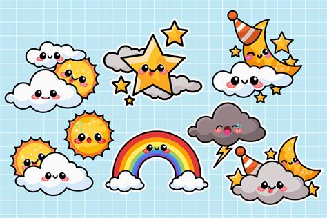 Set Of Sky Objects Illustration Graphic By Jesikamadame · Creative Fabrica