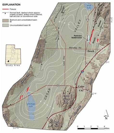 Land Subsidence And Earth Fissures In Cedar Valley Utah Geological Survey