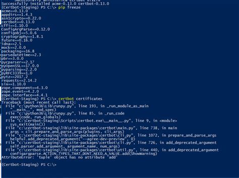 Potential Issue With New Certbot And Argparse Attributeerror Tuple Object Has No Attribute