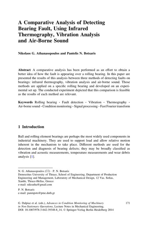 Pdf A Comparative Analysis Of Detecting Bearing Fault Using Infrared