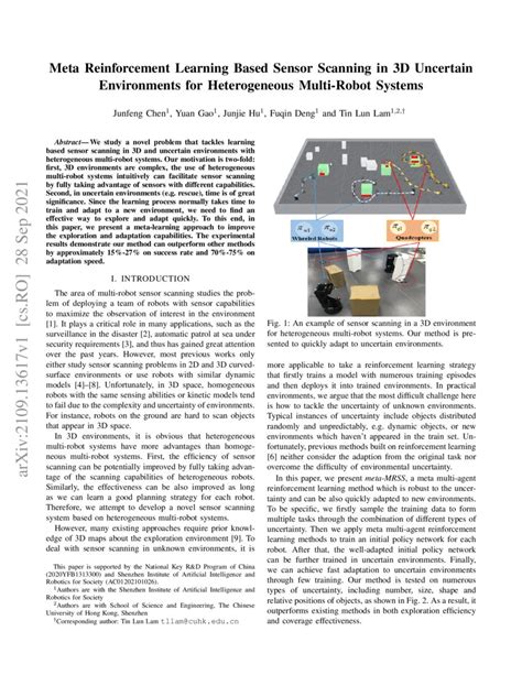 meta reinforcement learning based sensor scanning in 3d uncertain