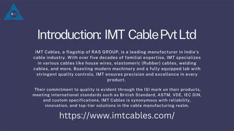 PPT IMT Cable Private Limited Cables Manufacturers In India PowerPoint Presentation ID