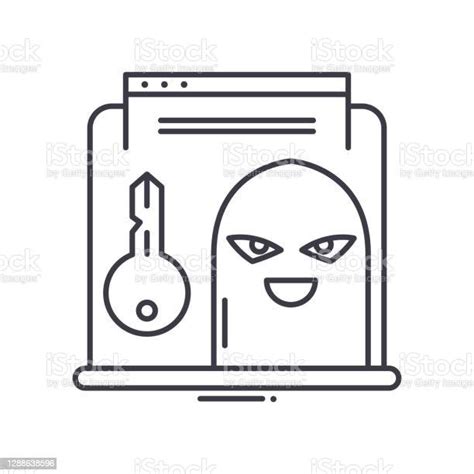 해커 개념 아이콘 선형 격리 일러스트레이션 씬 라인 벡터 웹 디자인 사인 흰색 배경에 편집 가능한 스트로크가 있는 개요 개념 기호입니다 개념에 대한 스톡 벡터 아트 및 기타