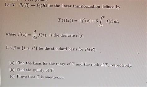 solved let t p2 r →p3 r be the linear transformation