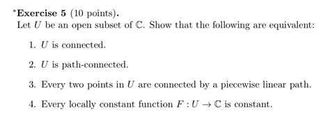 Exercise 5 10 Points Let U Be An Open Subset Of Chegg Com