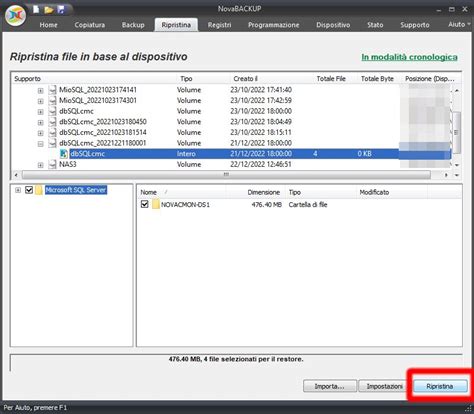 Guida Esecuzione Ripristino Backup SQL Server NovaBACKUP Italia