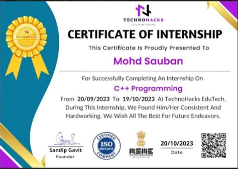 🚀 Exciting News I Have Successfully Completed The Technohacks Edutech Official C Virtual