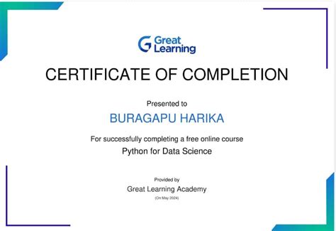 Completed Python For Data Science Course Harika Buragapu Posted On