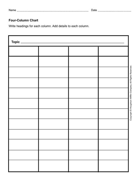 blank science data table