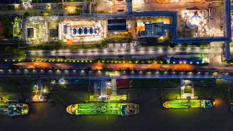 산업 석유 정유 공장 양식 산업 존 일출 및 흐린 하늘에서 볼 수 있습니다 정유 및 석유화학 공장에서 황혼 태국 공중 보기 가솔린에 대한 스톡 사진 및 기타 이미지 Istock