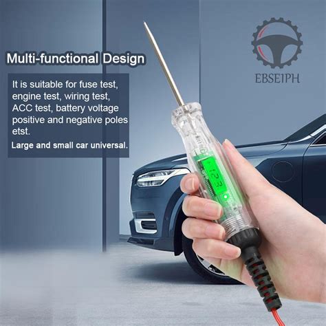 Ebsrph Car Test Pen LCD Display Circuit On Off Voltage Positive And Negative Poles Detection Pen