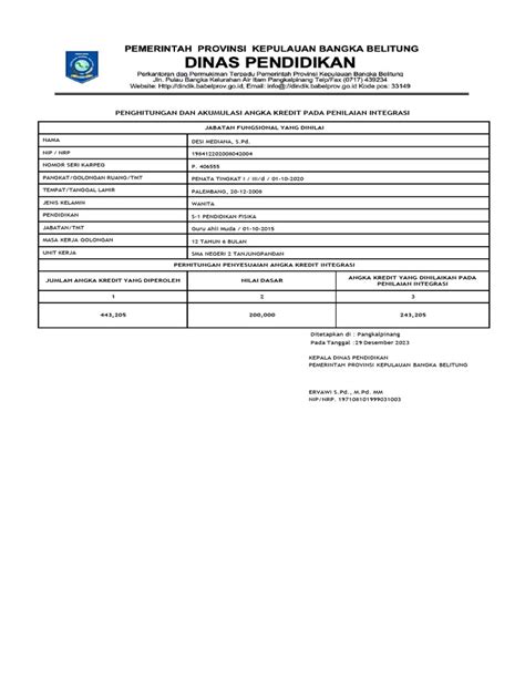 Formulir Pak Integrasi Manual Desi Mediana Pdf