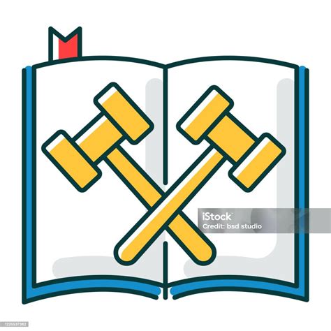 법적 코드 Rgb 색상 아이콘입니다 법원 법령 연방 규정 제정 법 집행 법안 정의 법학 법률 책 규칙 시스템 격리 벡터