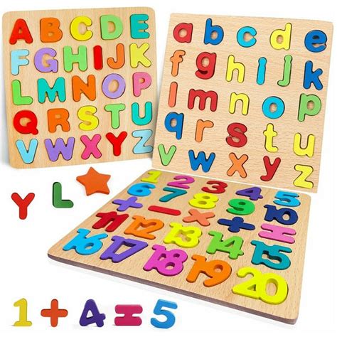 Wooden Alphabets And Numbers Sorting Boards Mgt Toys