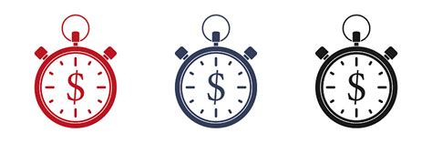 시간은 돈입니다 달러 스톱워치 아이콘 집합입니다 벡터 그림입니다 0명에 대한 스톡 벡터 아트 및 기타 이미지 0명 2 계시기 Istock
