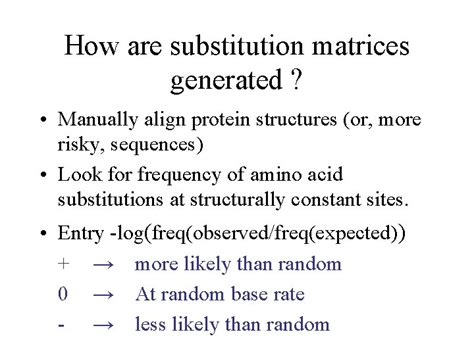Basics Of Sequence Alignment And Weight Matrices And