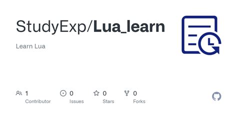 GitHub StudyExp Lua Learn Learn Lua