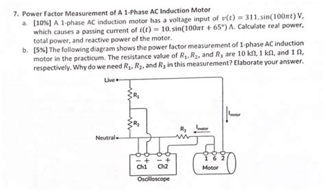 Solved Power Factor Measurement Of A Phase AC Induction Chegg