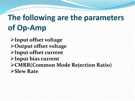 Operational Amplifier Parameters Pptx