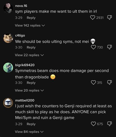 Saw A Tiktok Vid About Genji Vs Sym And The Comments Are Too Funny R