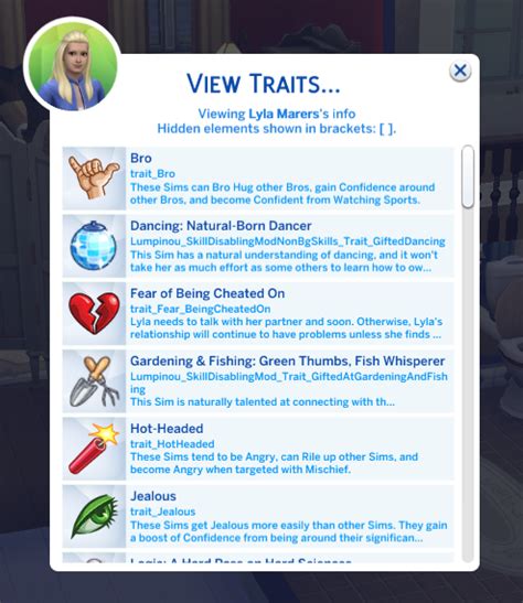 Sim Info Manager View Modify Sim Details Info Sims 4 Mod
