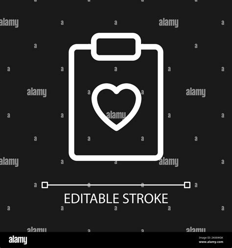 Health Record Pixel Perfect White Linear Ui Icon For Dark Theme Stock Vector Image And Art Alamy