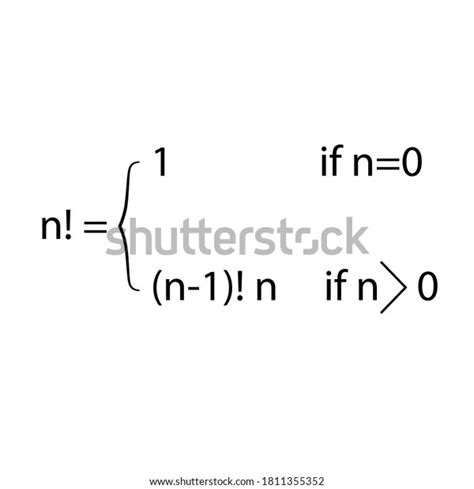 Factorial Formula By Recurrence Relation Stock Vector Royalty Free