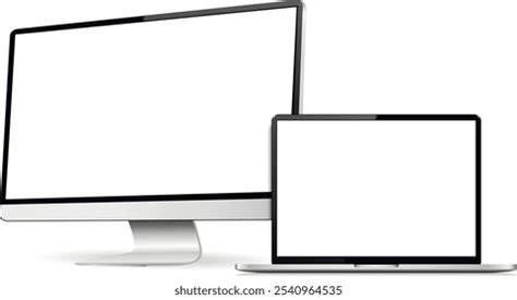 Realistic Computer Screen Laptop Mockup Computer Stock Vector Royalty Free