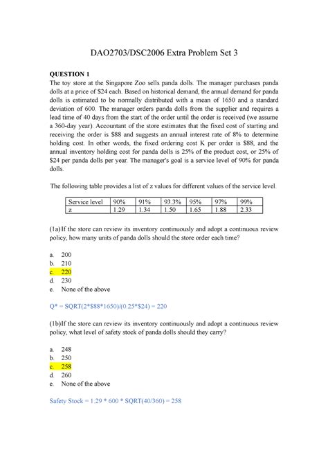 practice question set 3 dao2703 dsc2006 extra problem set 3 question