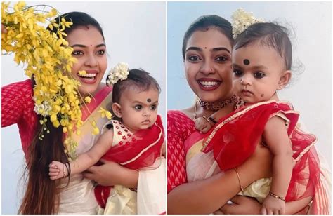 സെറ്റ് സാരിയുടുത്ത് മുല്ലപ്പൂ ചൂടി ധ്വനിമോളുടെ ആദ്യത്തെ വിഷു പുലരിയെ വരവേറ്റ് മൃദുല വിജയ്