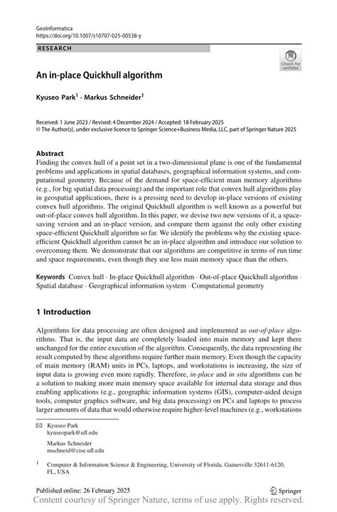 An In Place Quickhull Algorithm